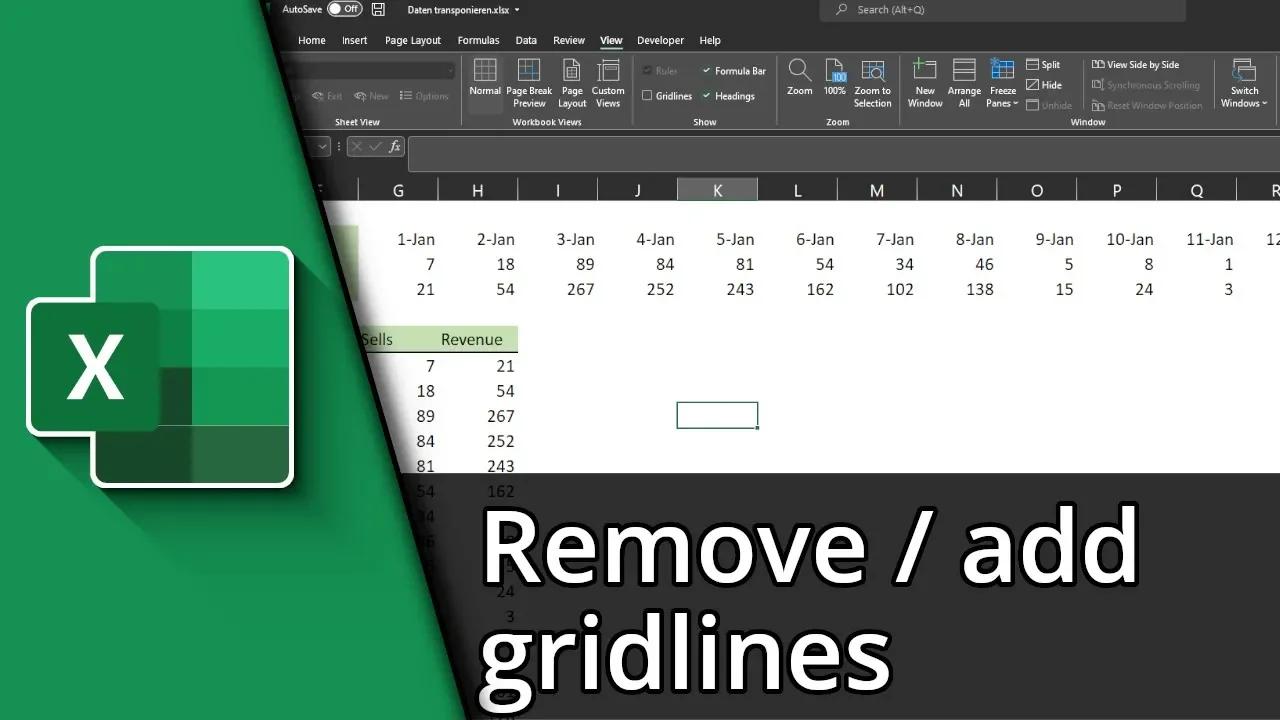 How To Remove Gridlines In Excel Add Gridlines In Excel Tutorial 3462