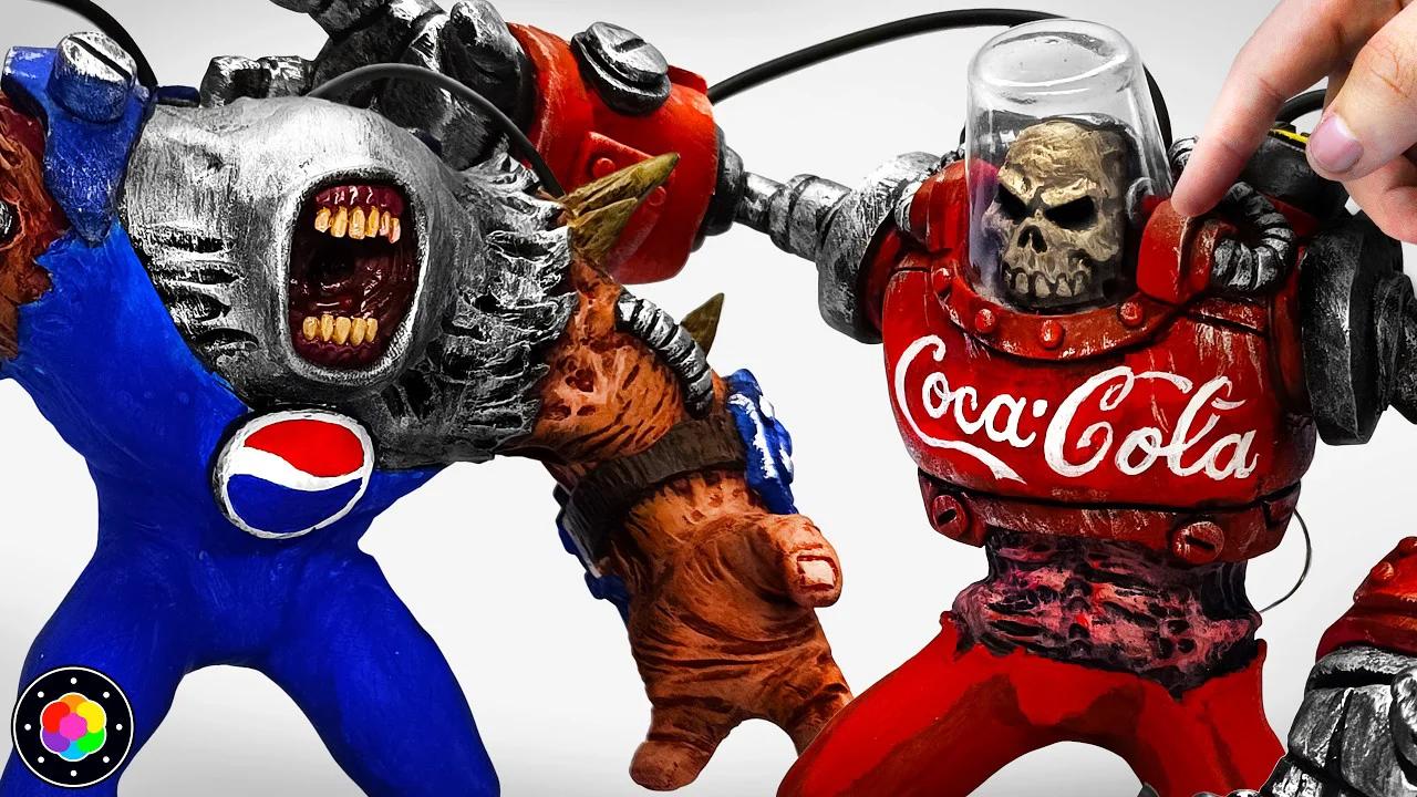 Esculpiendo a PEPSI MAN vs COCA-COLA MAN MONSTRUOSOS de Plastilina ...
