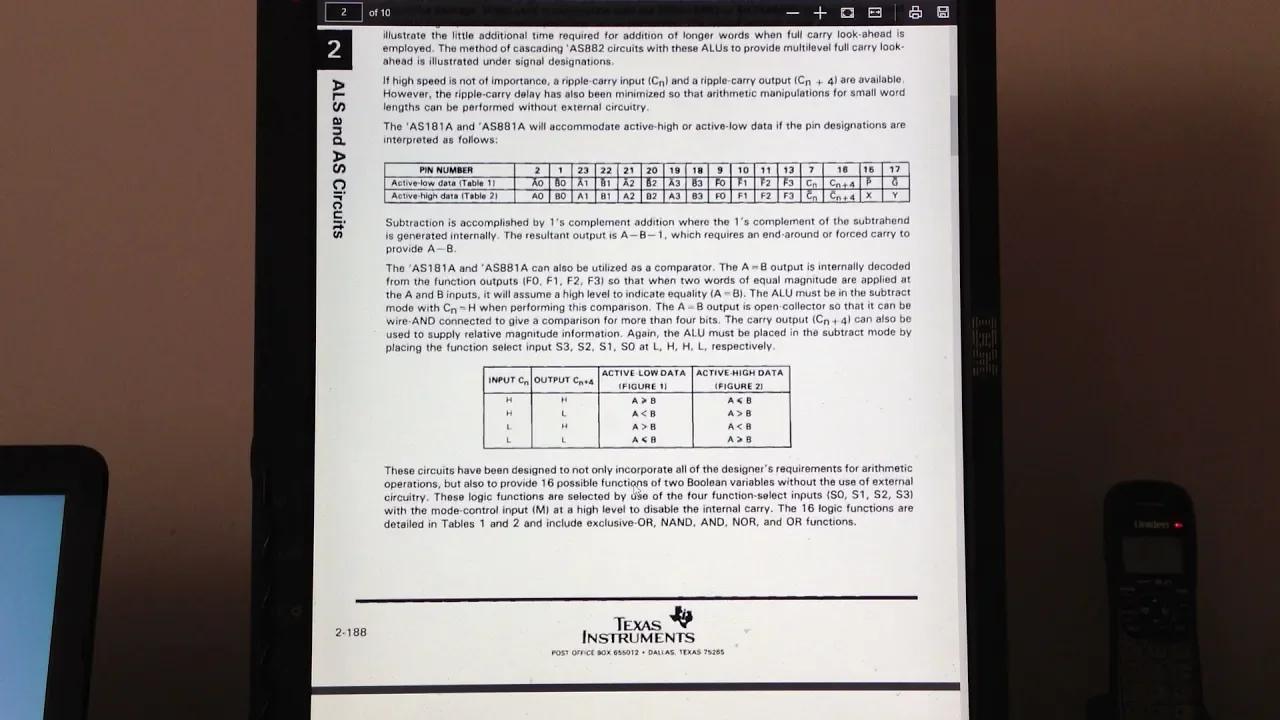 74AS881 4-Bit Arithmetic Logic Unit