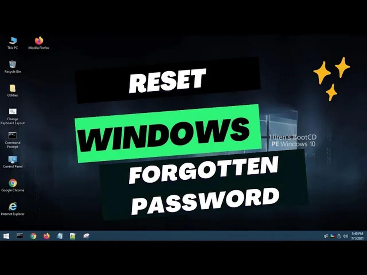 Resetting a Forgotten Windows Password: Using Hirens Boot USB