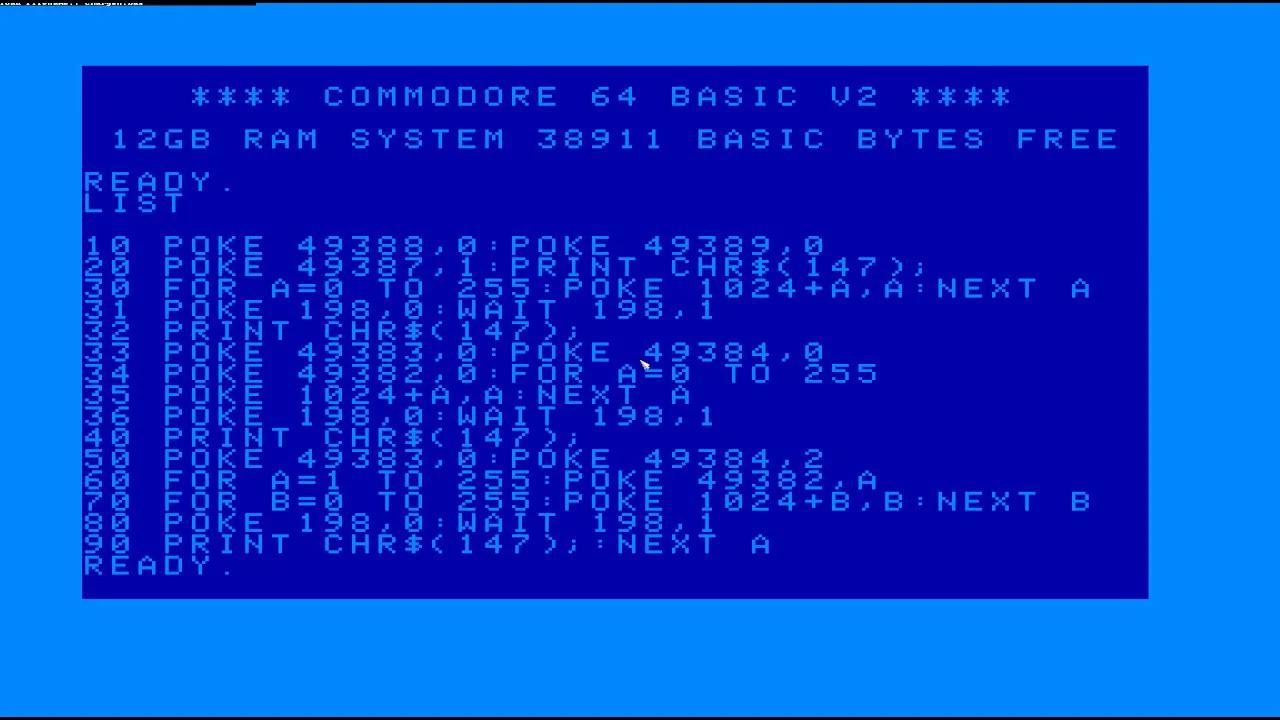 Commodore 64 BASIC Chargen Demo