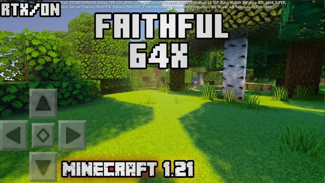 Textura Faithful 64x en Minecraft BEDROCK 1.21: Sin Errores