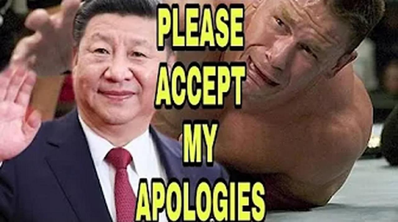 JOHN CENA BEGS FOR THE CHINESE COMMUNIST FORGIVENESS