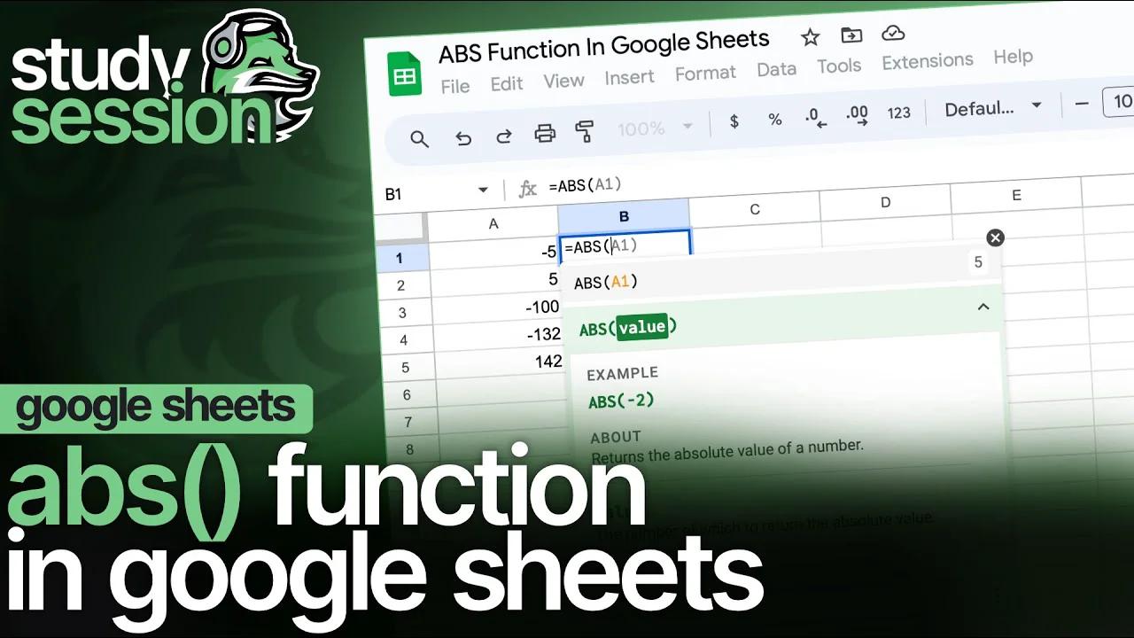 Abs Function Abs In Google Sheets