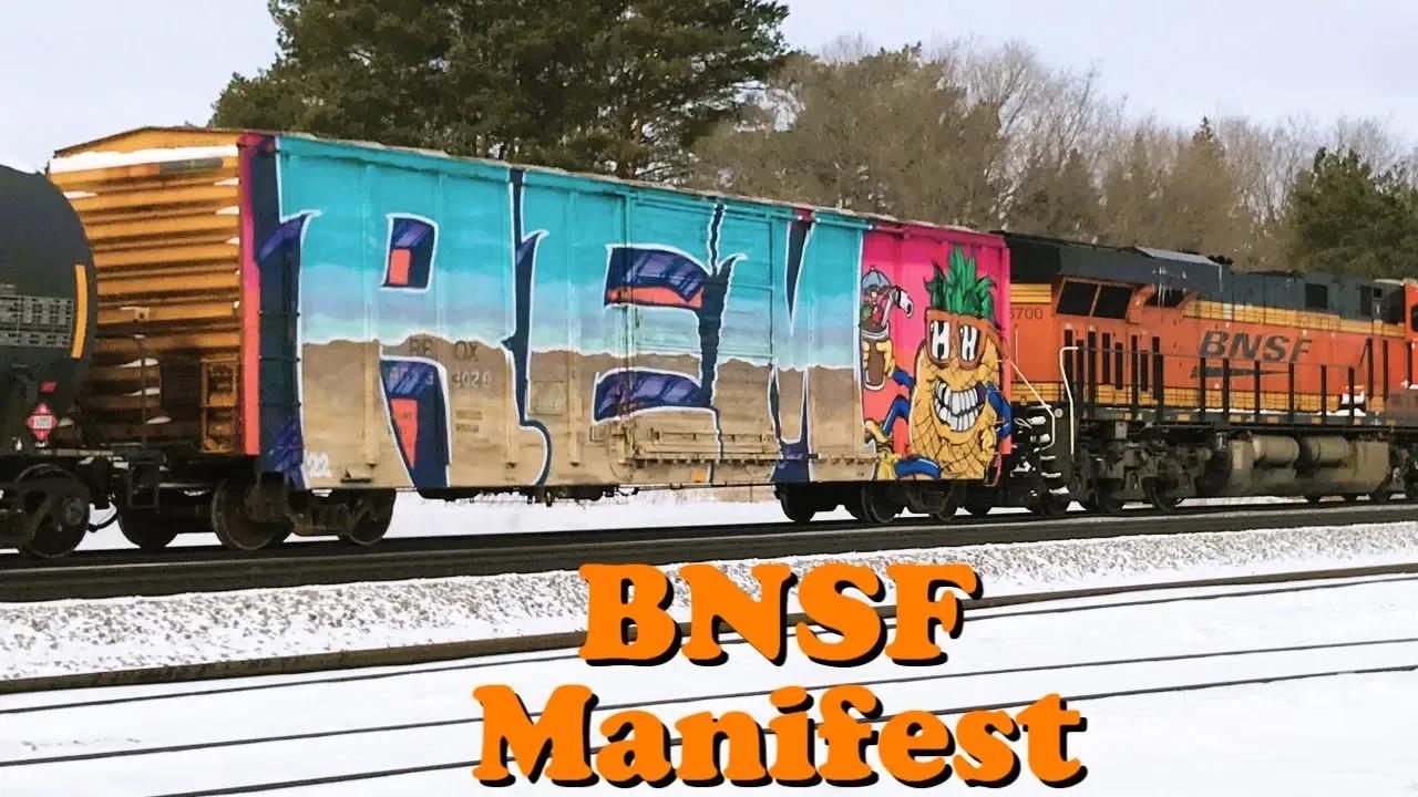BNSF Manifest Westbound with Awesome Rail Art!