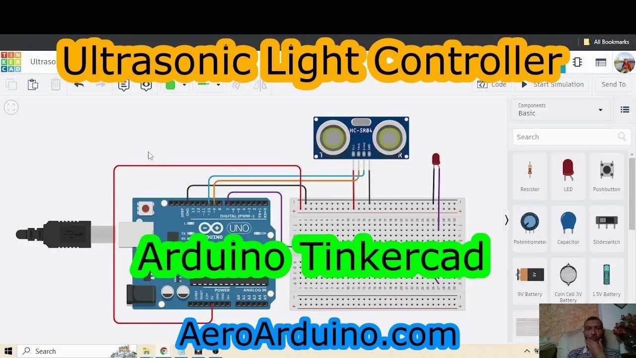 Crazy Ultrasonic Arduino Powerful Motion Sensor #Tinkercad #AeroArduino