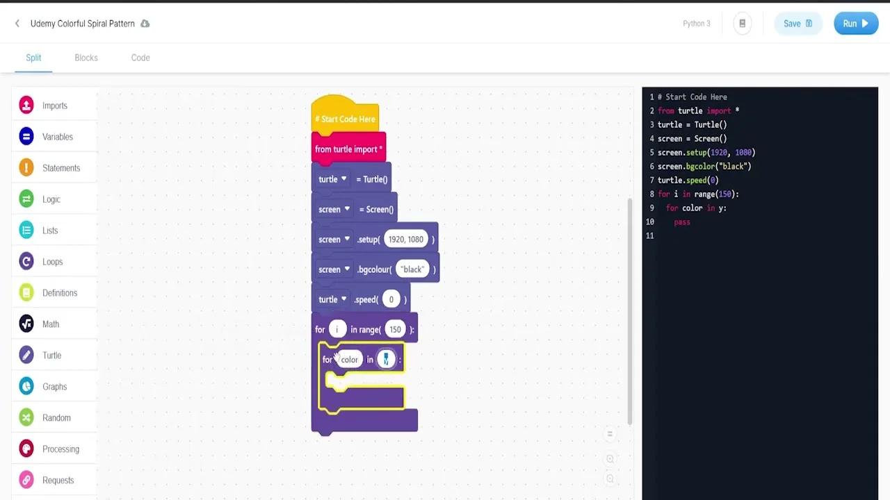 Coding Made Easy: Creating A Colorful Spiral Pattern In Block Scripting ... Coding Made Easy: Creating A Colorful Spiral Pattern In Block Scripting ...