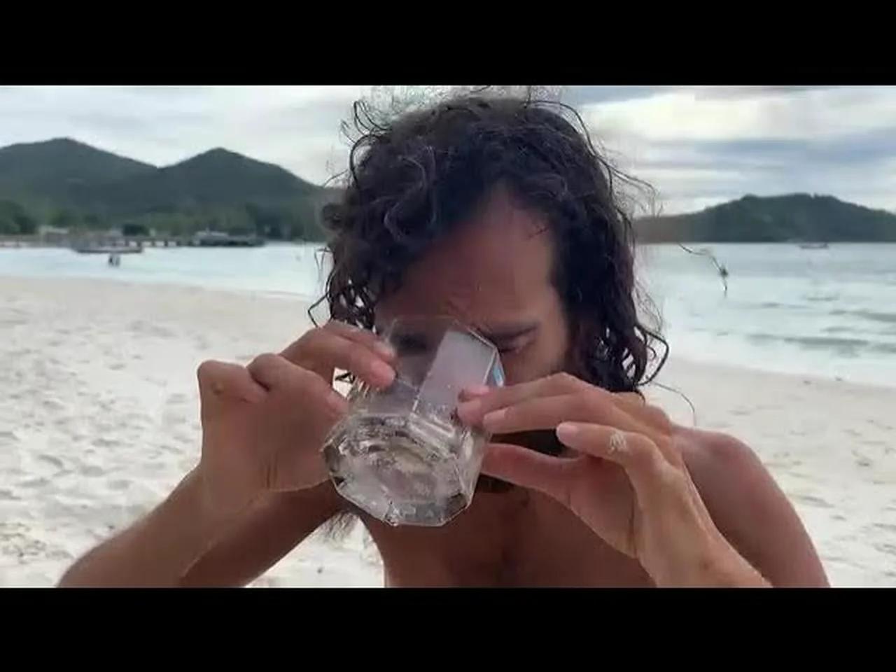 drinking coconut water through the nose! #HealingOne