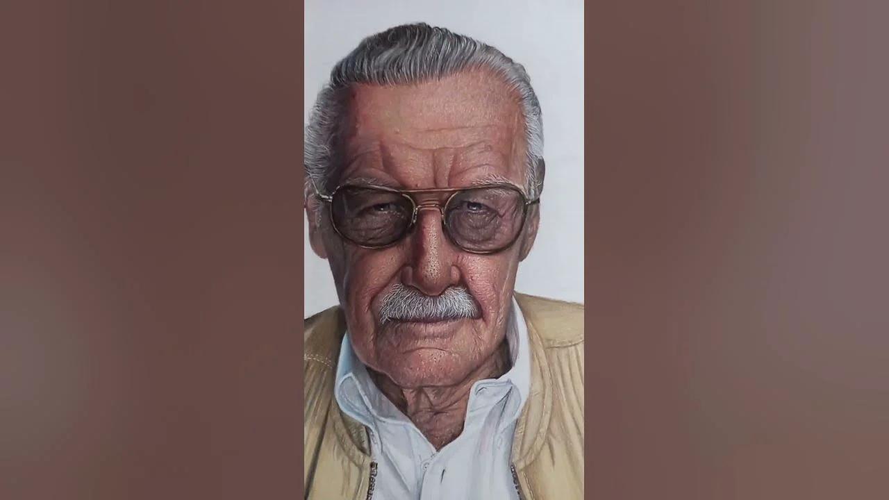 Stan Lee desenho em tamanho A3. usei lápis polycromos e supersoft Faber ...
