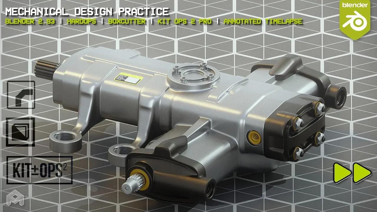 Modeling an Hydraulic Gear Pump in Blender 2.93 | Hard Ops, Boxcutter ...