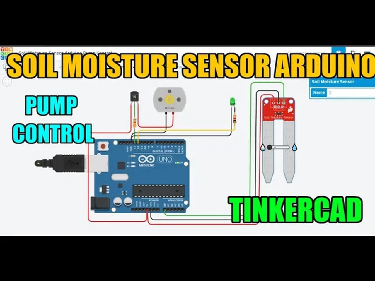 How to Make Soil Moisture Sensor Arduino Water Pump Control #Tinkercad ...
