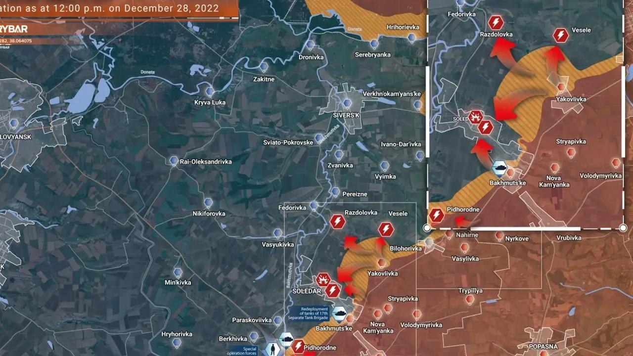 Ukraine Russian War Chronicle, Rybar Map for December 28, 2022 Russian ...