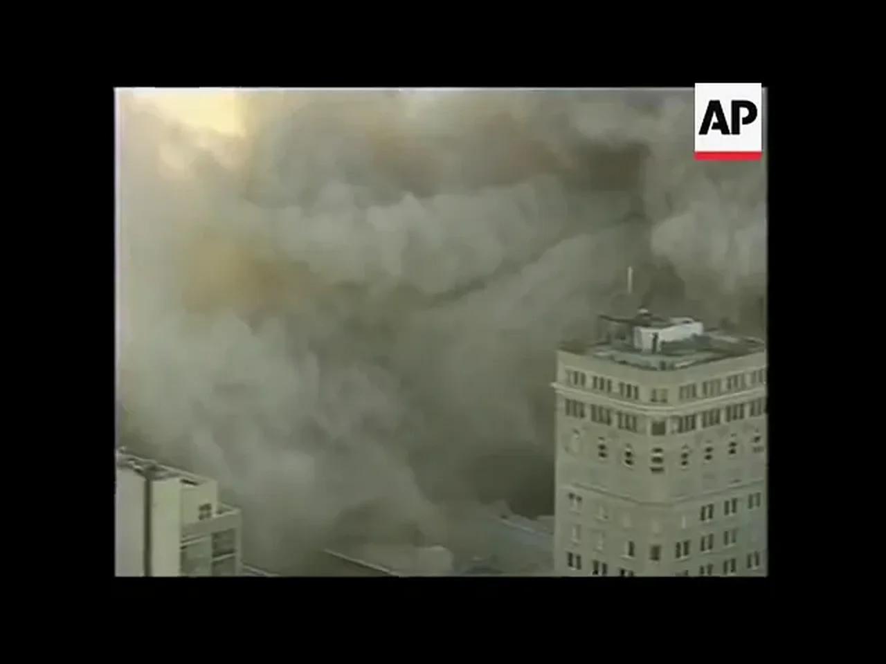 WTC 7 Collapse From Two Angles (Associated Press)