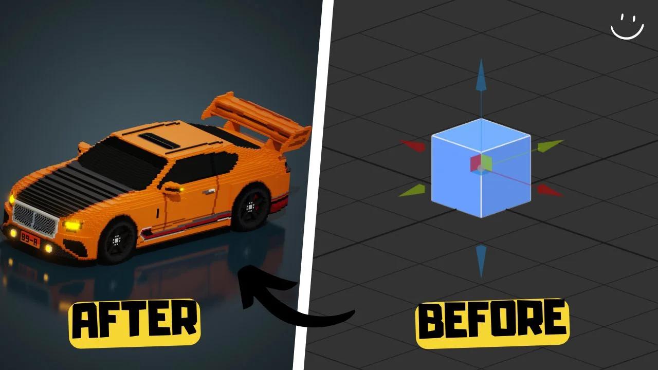 Creating a 3D Voxel Car with MagicaVoxel in Timelapse - A Visual Journey