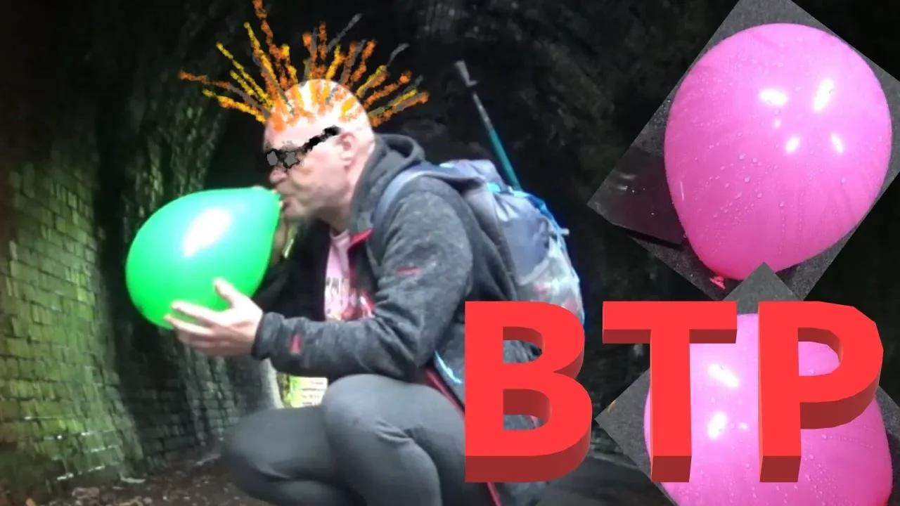 Popping Balloon BTP in public abandoned train tunnel loud bang ...
