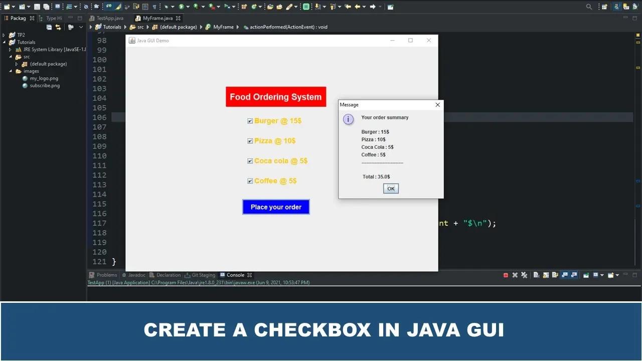 Java Gui Tutorial 41 Making A Simple Food Ordering App In Java Gui