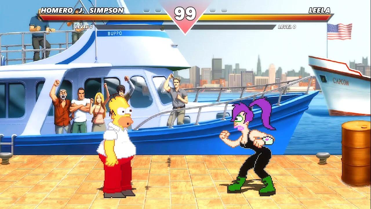 HOMER SIMPSON VS LEELA LUTA ÉPICA INSANA DE MUGEN