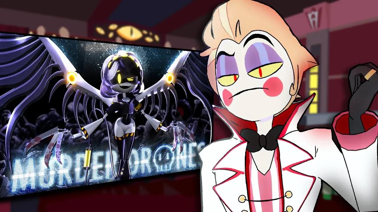 Lucifer REAGINDO A MURDER DRONES - Episódio 1: Piloto | Hazbin Hotel VR