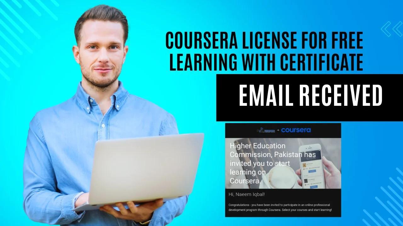 Coursera license for free learning with certificate | Invitation Email ...