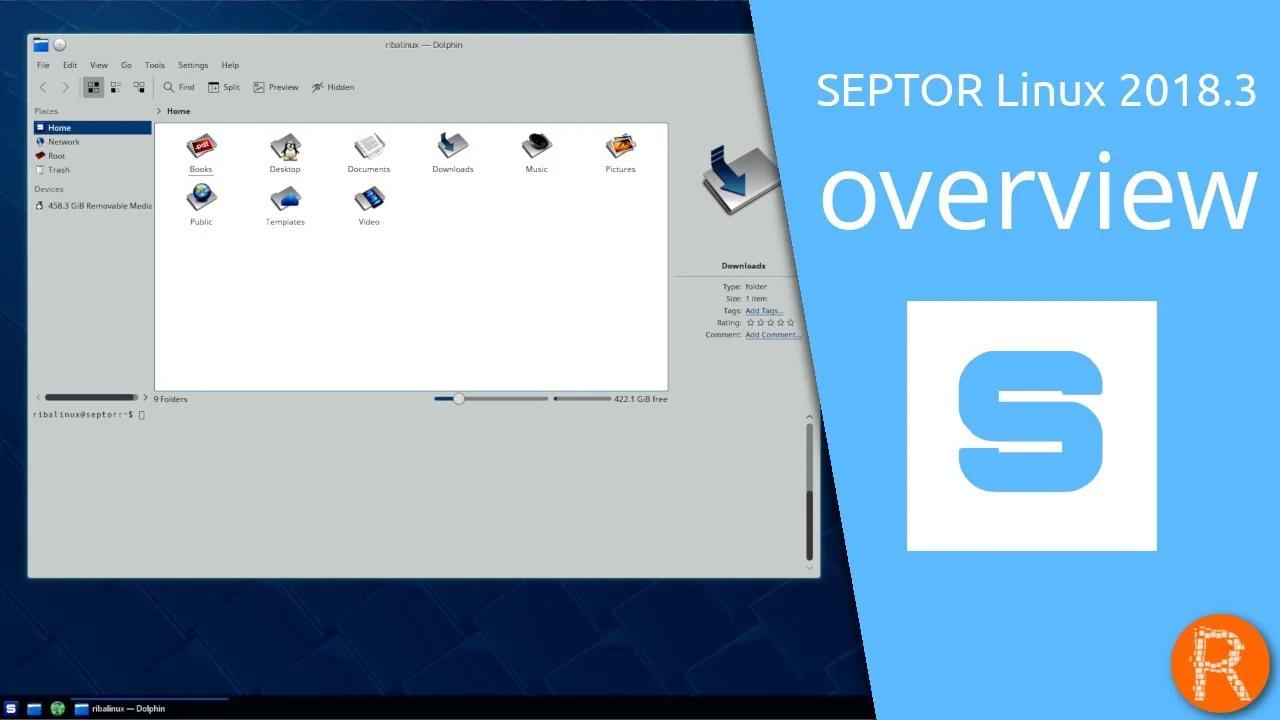 SEPTOR Linux 2018.3 overview | Debian • KDE Plasma •Tor technologies