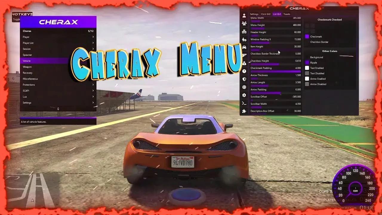 Cherax Mod Menu for GTA Online 1.69 Showcase RP Drop