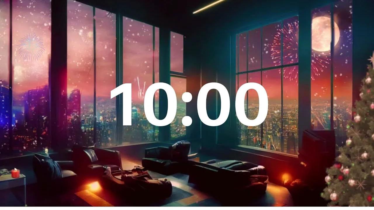 10 MINUTE TIMER - 10 Minute Countdown Timer - New Year's Eve Ambience ...