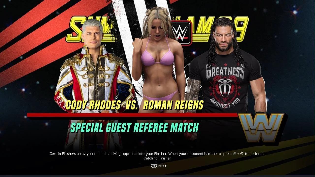 WWE 2K24: Cody Rhodes VS Roman Reigns Showdown with Special Guest Referee!