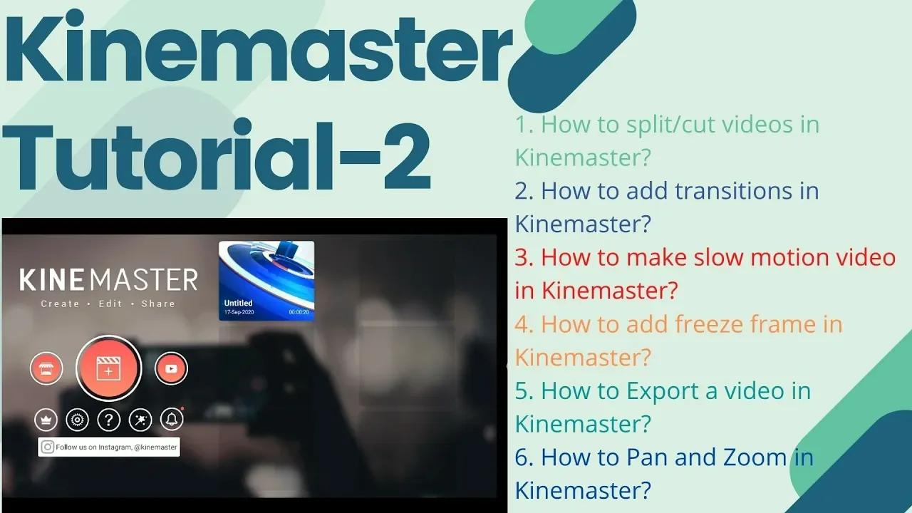 How to Make a Slow Motion video in Kinemaster | Pan & Zoom and Freeze ...