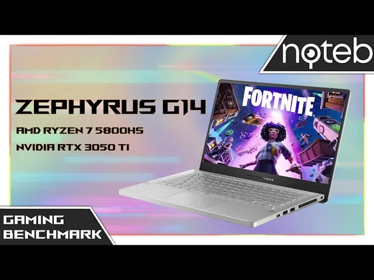 ASUS Zephyrus G14 GA401QE - Fortnite Gameplay Benchmark (5800HS, RTX ...
