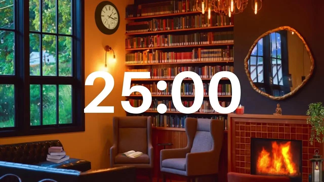 25 MINUTE TIMER - POMODORO TIMER - Cosy Reading Nook Ambience ...