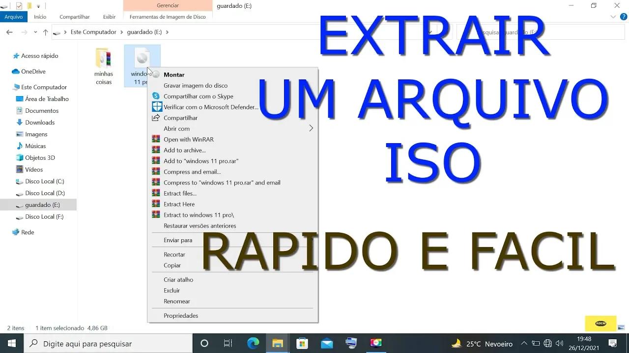 como extrair um arquivo iso - com winrar muito fácil e rápido