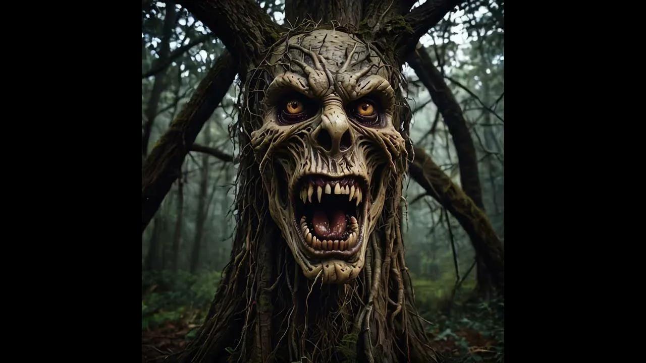 😱🌳 Chilling Encounter: Biologically Accurate Tree Creature Nightmare