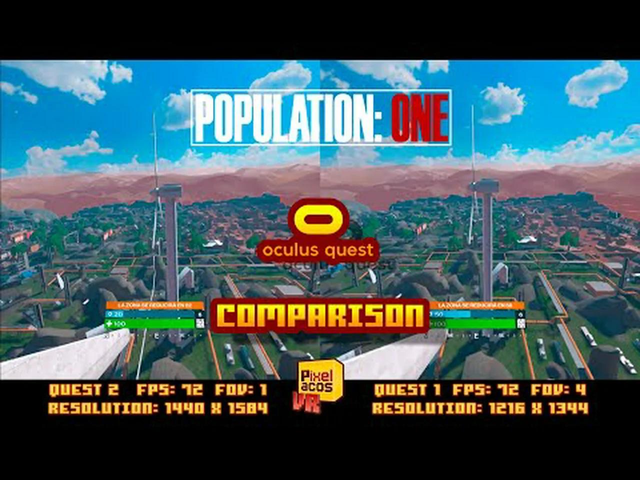 Population: One - (Quest 2 vs. Quest 1) - Comparison