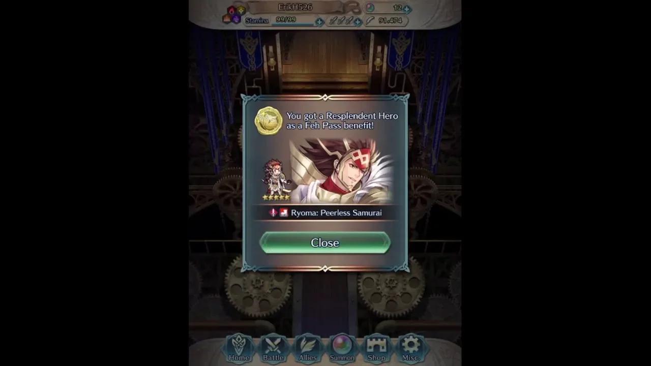 ErikH526 - Fire Emblem Heroes - Resplendent Ryoma Gift - 11-25-2021