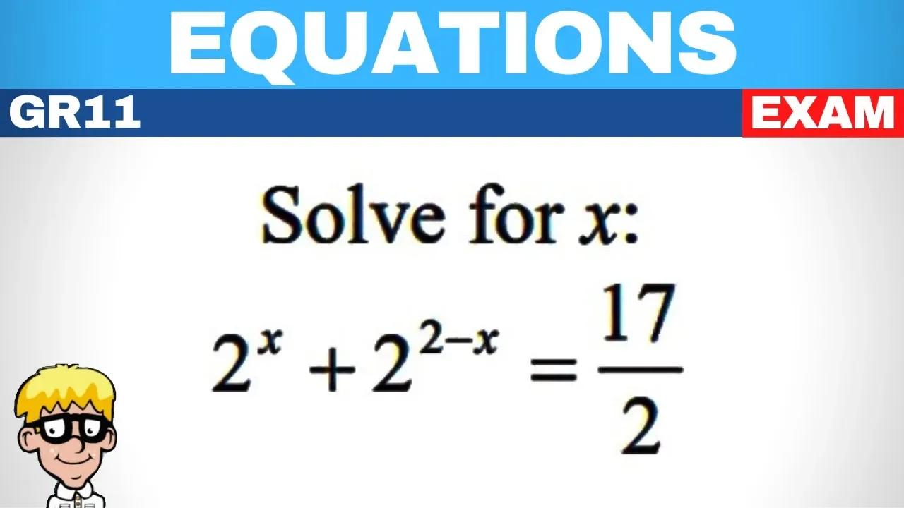 Exponential Equations Grade 11 Exam