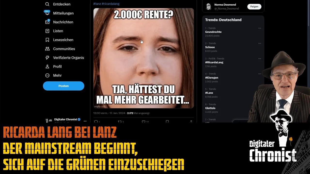 Ricarda Lang bei Lanz - Der Mainstream beginnt, sich auf die Grünen ...