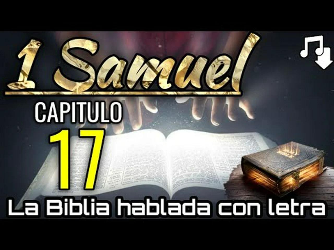 🔴 1 SAMUEL Capitulo 17 hablado Con Letra ( David mata a Goliat ) LA BIBLIA HABLADA 📥Audio👇🏻🎵