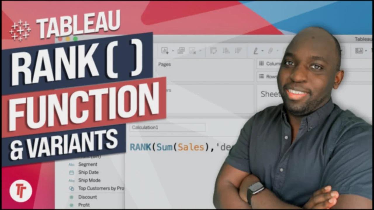 Rank Function in Tableau and it's variants