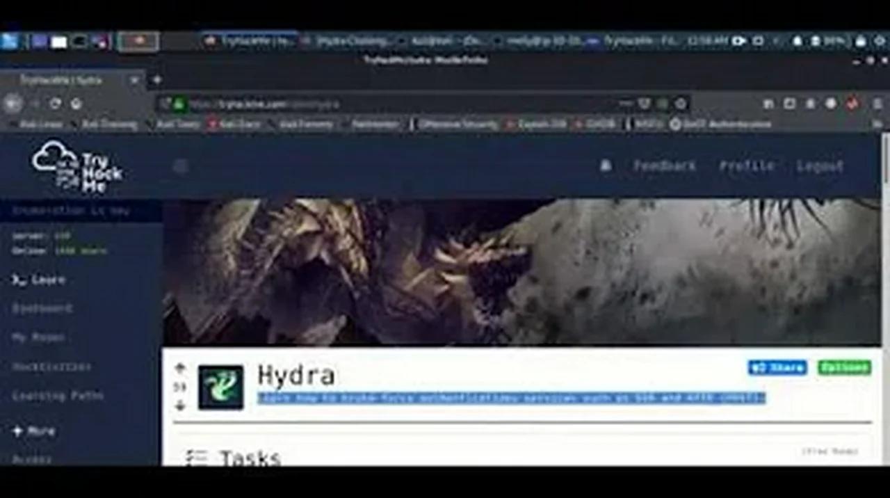 [CTF] TryHackMe Hydra | Hydra | Brute force authentications Kali Linux Tool