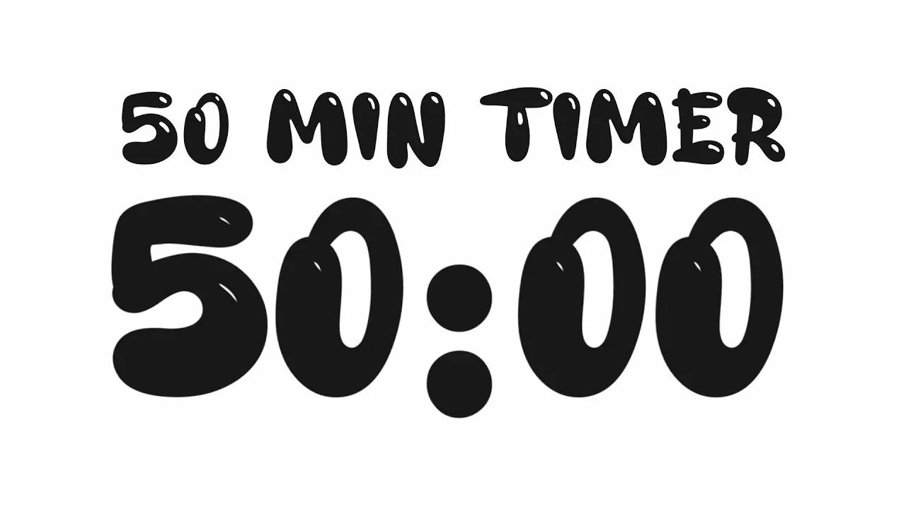 50 Minute Countdown Timer With Ticking Sound & Alarm.