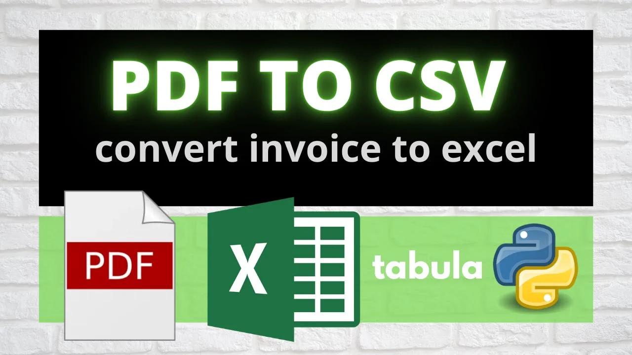 Convert PDF invoices to Excel CSV