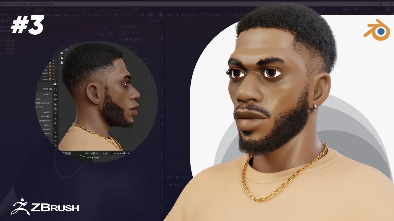 stylized black male character speedthrough |Part 3 | look dev ...