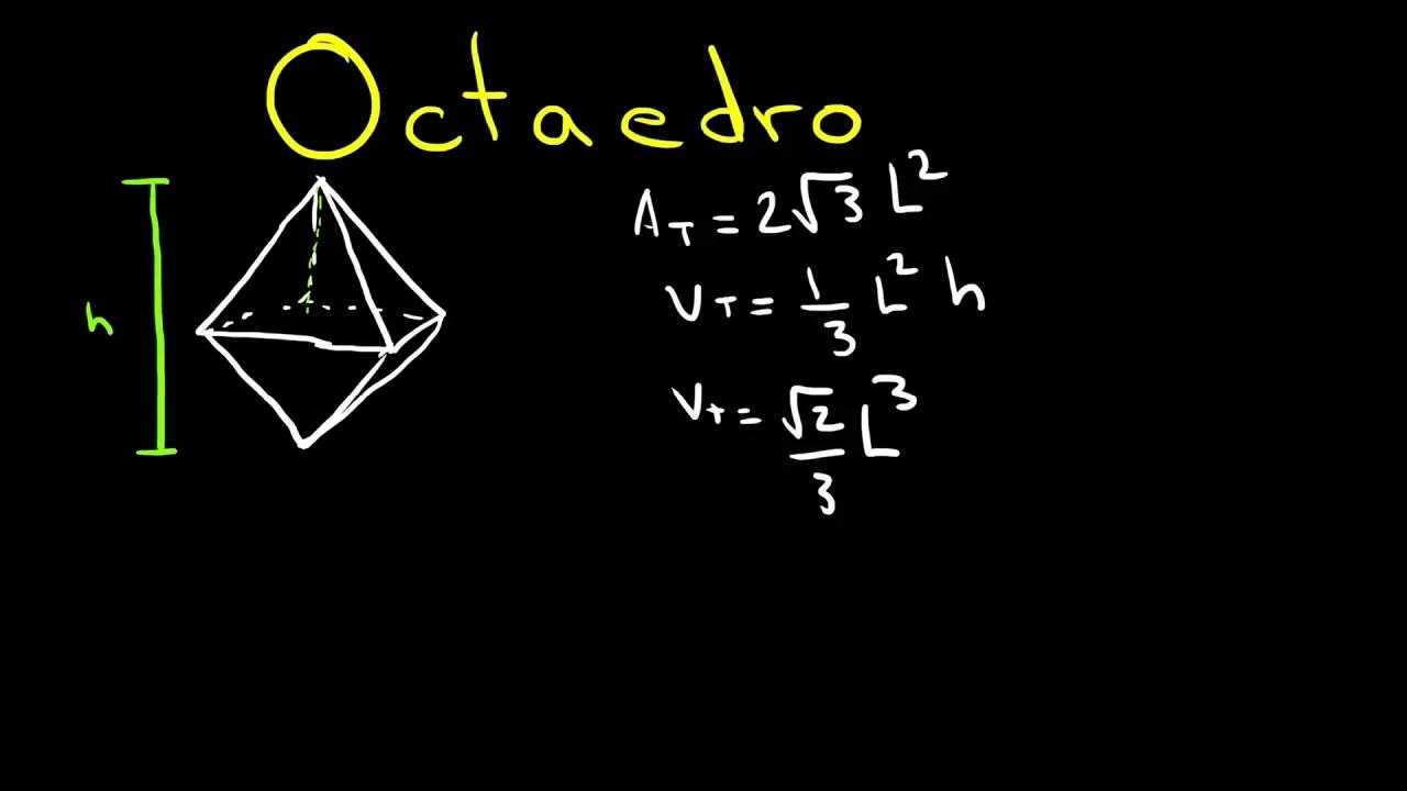 COMO CALCULAR EL ÁREA y VOLUMEN de un OCTAEDRO | GEOMETRIA