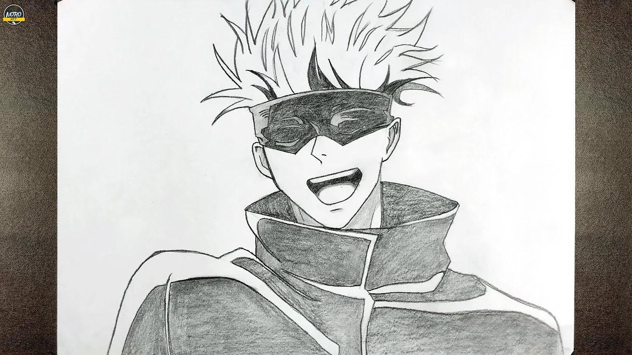 How to draw Gojo Satoru step by step | Easy Gojo Satoru drawing for ...