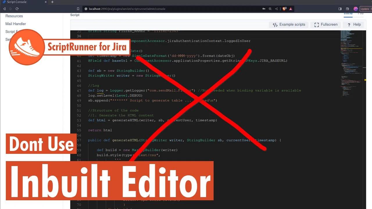 Scriptrunner For Jira Don T Use Script Editor