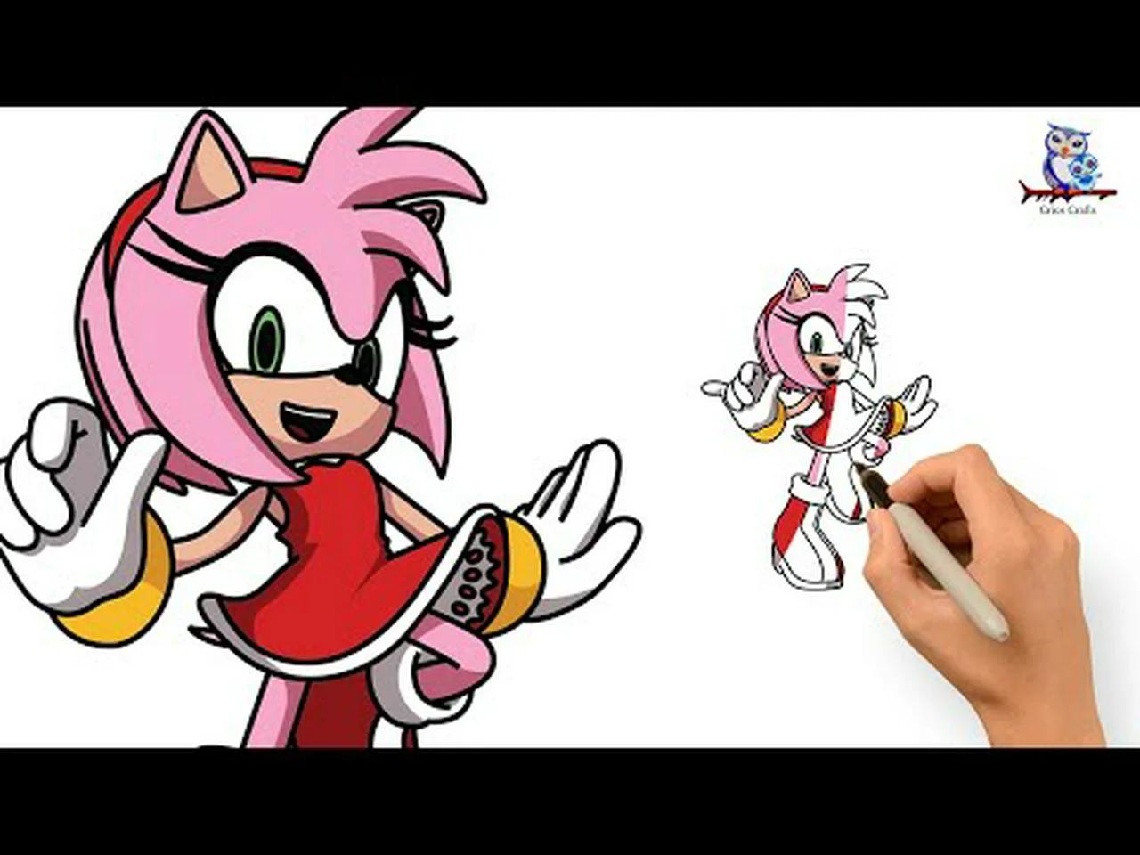 How To Draw Amy Rose Sonic - Easy Tutorial