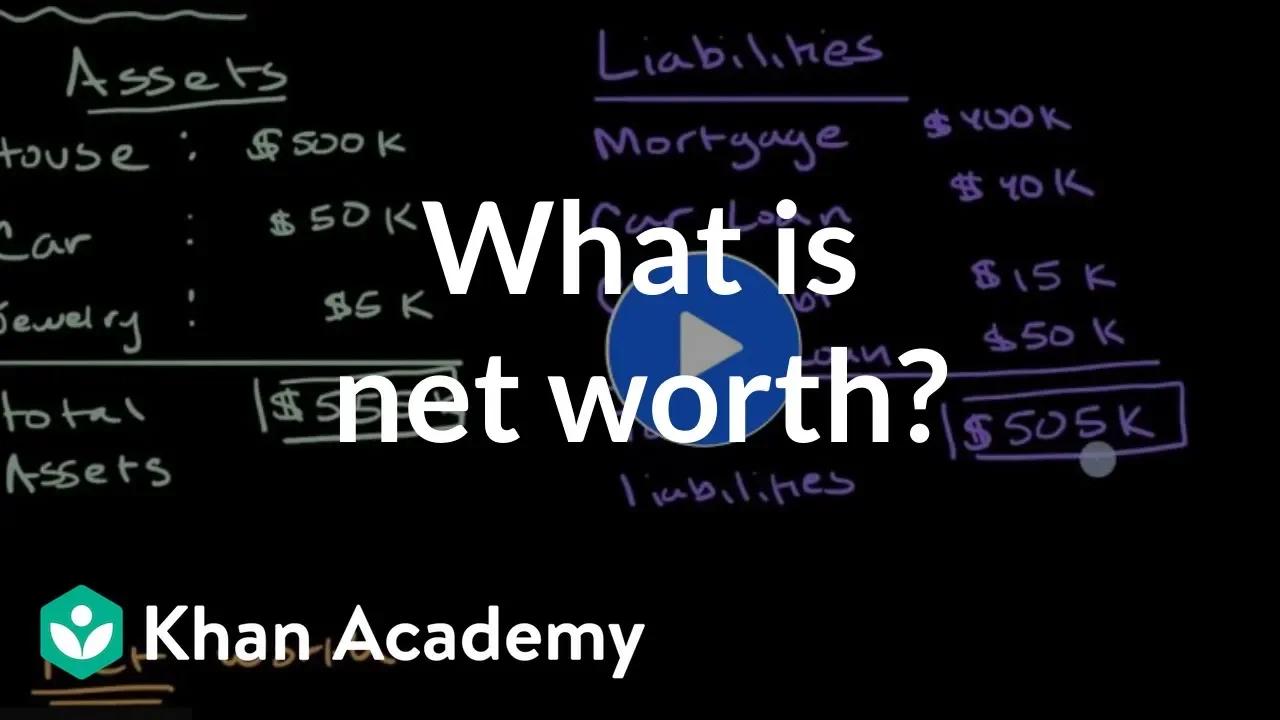 What is net worth? | Financial goals | Financial Literacy | Khan Academy