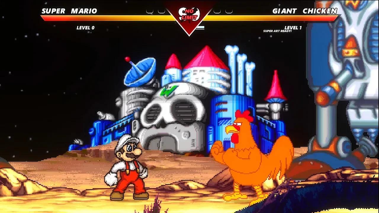SUPER MARIO VS GIANT CHICKEN LUTA ÉPICA INSANA DE MUGEN!
