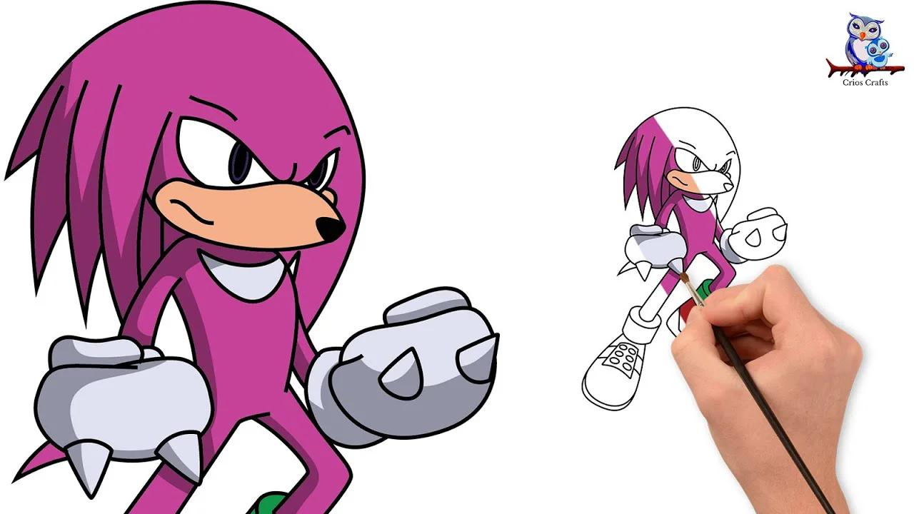 How to Draw Hyper Knuckles from Sonic Series - Step by Step