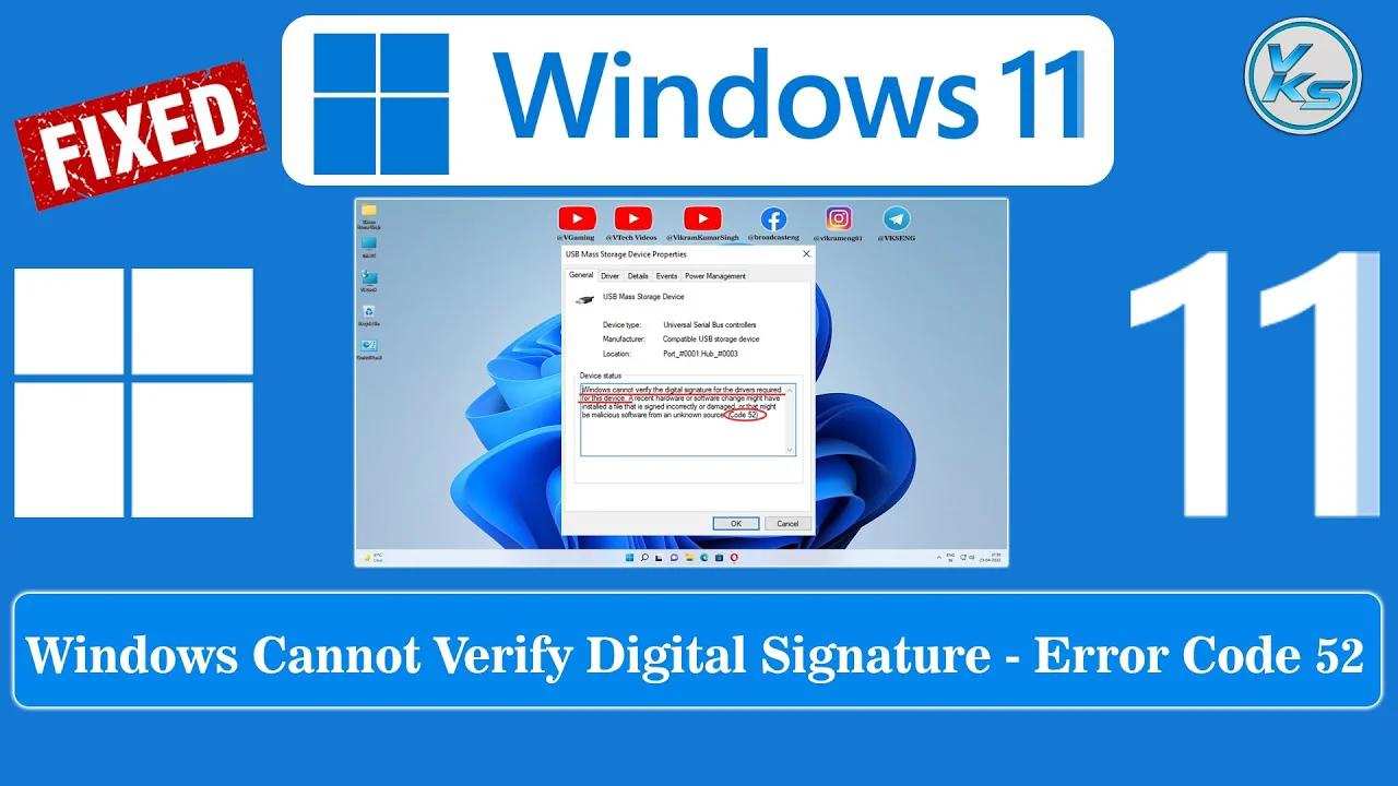 How To Fix Windows Cannot Verify Digital Signature - Code 52 in Windows 11